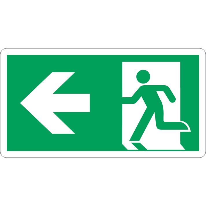 Emergency exit left arrow | ISO 7010 Safety Sign | StoreForSigns ...